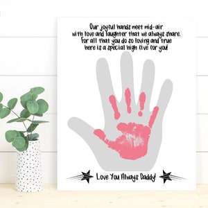 Daddy Handprint Poem High Five, Dad Handprint Craft Daddy Hands Poem ...
