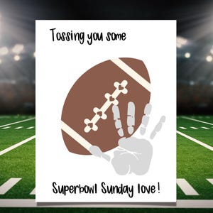 Superbowl Handprint Art Craft, Superbowl Baby, 2025 Superbowl Sunday ...