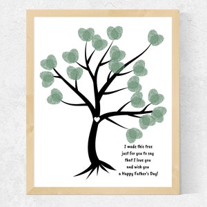 Fingerprint Father's Day Tree Craft for Kids and Grandkids, Father's ...