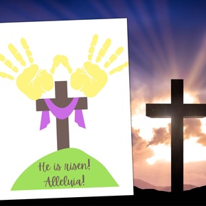 He is Risen Handprint Craft | Religious Craft Christian Easter Craft ...