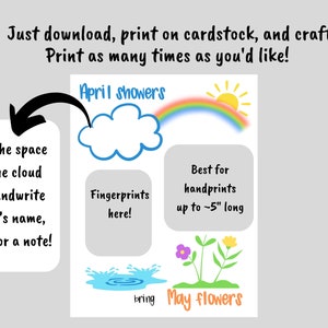 April Showers Handprint Art | Spring Handprint Craft for Toddlers ...