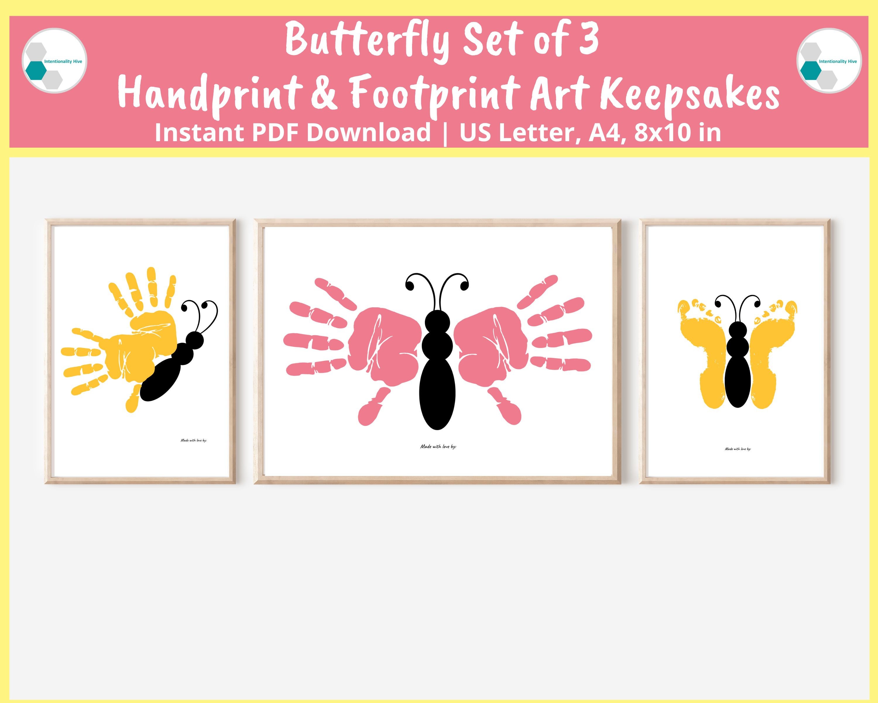 Butterfly Handprint and Footprint Art Set of 3 Printable - Etsy
