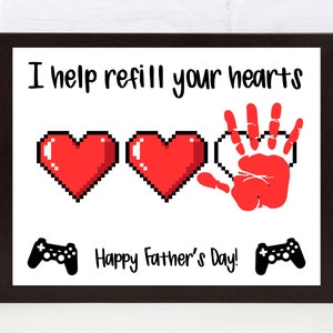 Handprint Gamer Dad Father's Day Gift, Personalized Gamer Father's Day ...