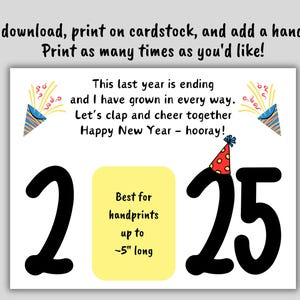 2025 New Years Handprint Art Poem, New Year Handprint Craft 2025 ...