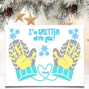 Winter Mittens Handprint Art Craft, Winter Handprint Craft for Toddlers ...