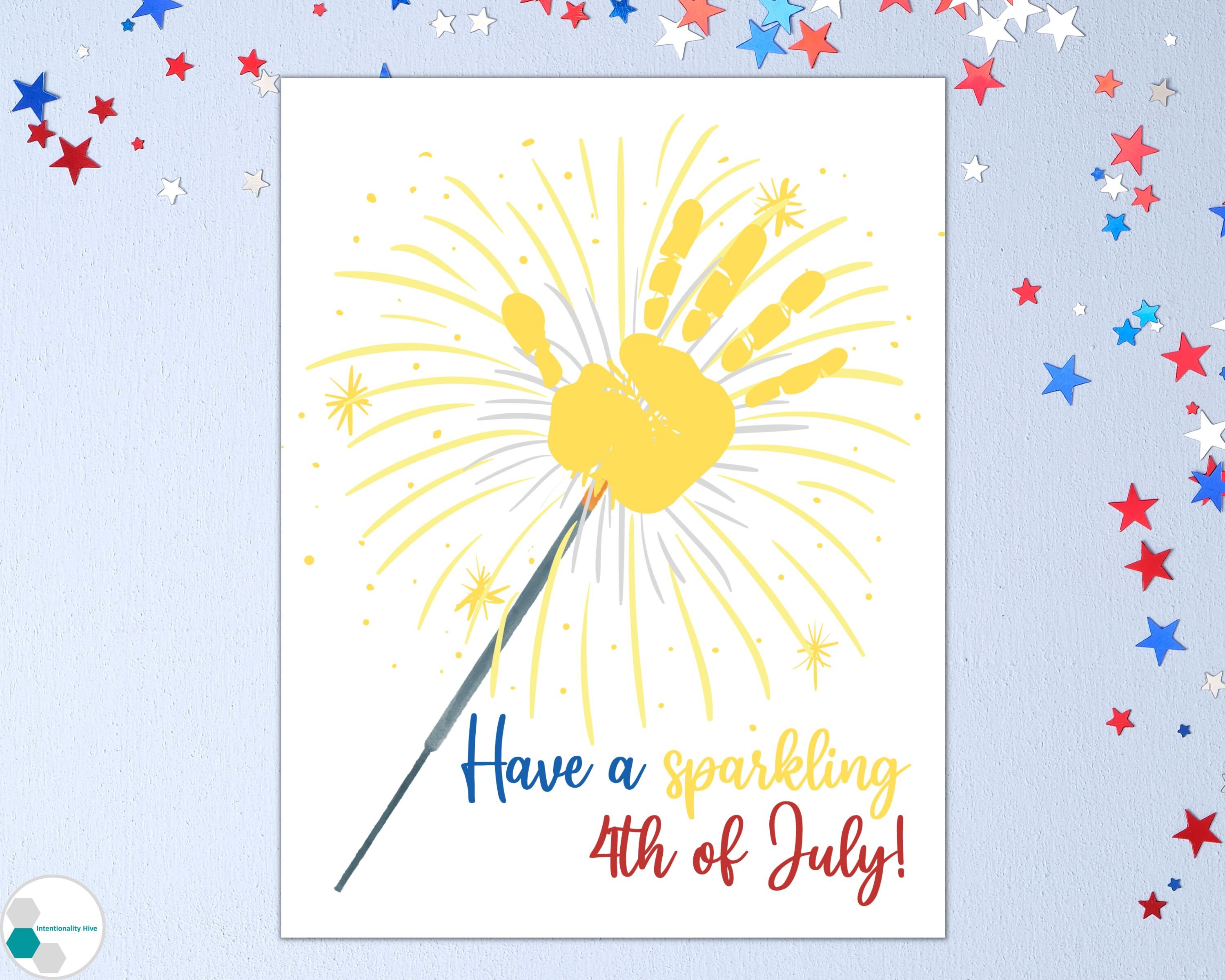 4th of July Handprint Art Craft Sparkler July 4th Handprint - Etsy