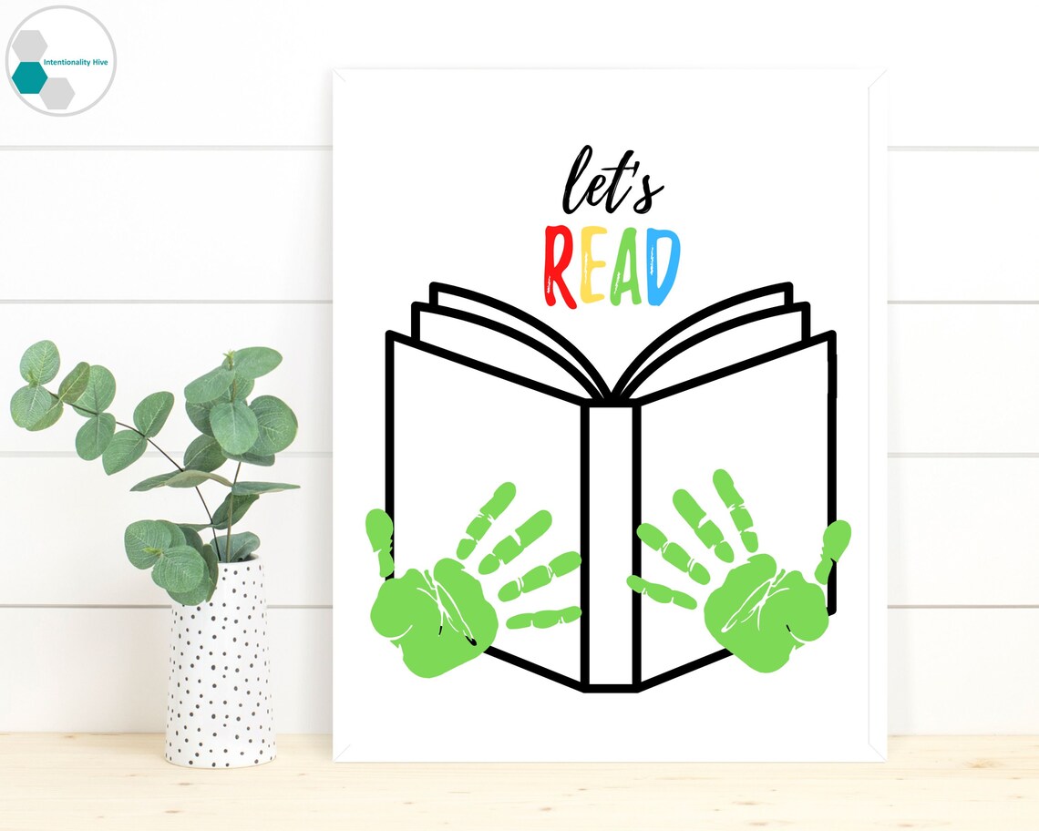 Book Handprint Craft | Printable Back to School Handprint | Let's Read ...