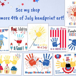 4th of July Handprint Art Craft, Sparkler July 4th Handprint Craft, 4th ...