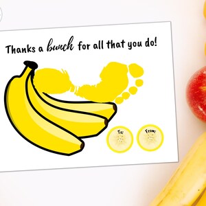 Teacher Footprint Art Craft, Banana Footprint Craft, Thank You Teacher ...