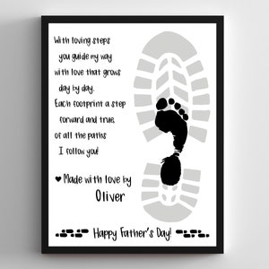 Father's Day Footprint Art Poem, Footprint Father's Day Poem, Fathers ...
