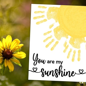 You Are My Sunshine Handprint Art Craft PDF, Sunshine Craft Template ...