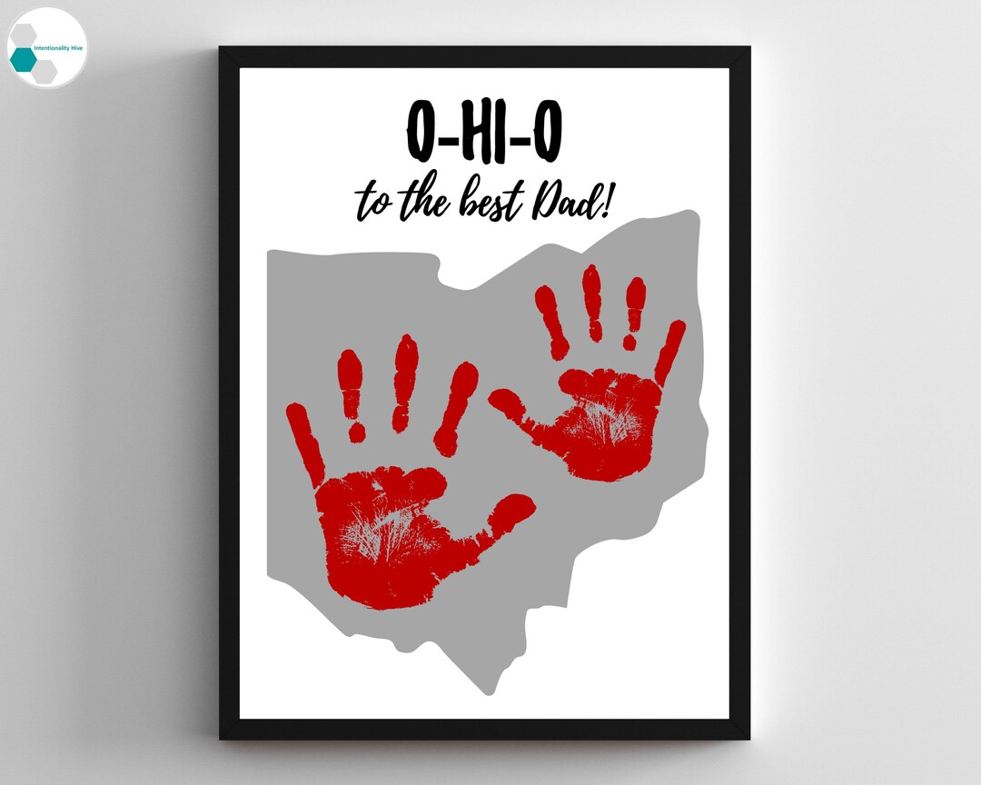 Ohio Dad Handprint Art PRINTABLE Ohio State Father's Day - Etsy