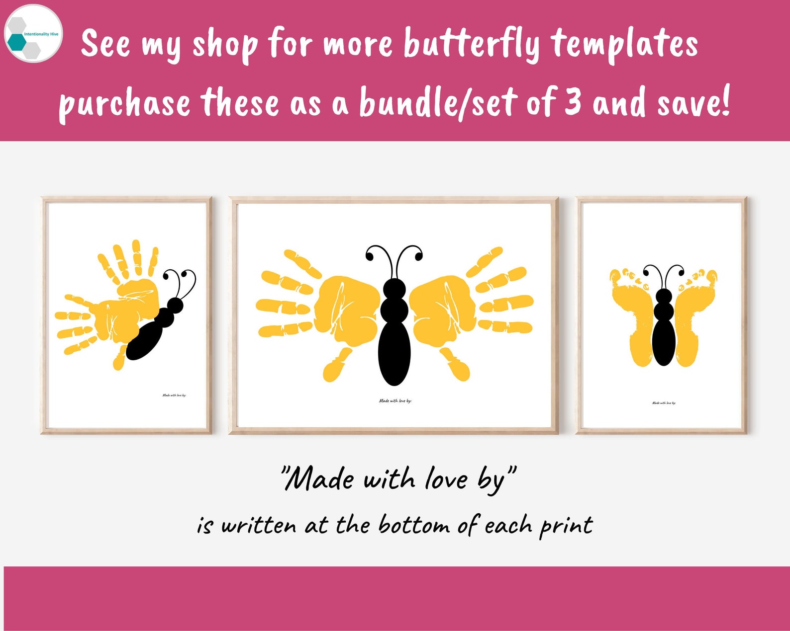 Flying Butterfly Handprint Craft Printable Butterfly Art | Etsy