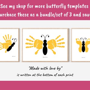 Flying Butterfly Handprint Craft | Printable Butterfly Art Gift ...