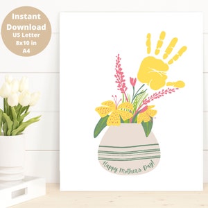 Happy Mother's Day Handprint Flowers Gift From Toddler, Baby, Daughter ...