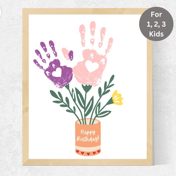 Mom Birthday Kid Handprint - Etsy