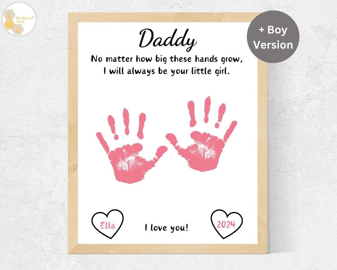 Dad Handprint Gift PRINTABLE, Sentimental Father's Day Gift From Baby ...