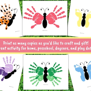 Butterfly Handprint and Footprint Art - Set of 3 | Printable Handprint ...