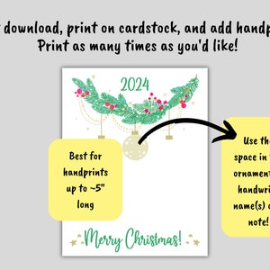 2024 Christmas Handprint Craft 2 Kids Toddlers Twins, 2024 Handprint ...