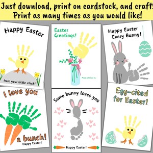 Easter Handprint Footprint Art Bundle, Easter Preschool Crafts, Happy ...