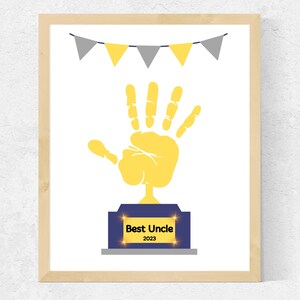 Best Uncle Handprint Art Trophy, Father's Day Uncle Gift From Nephew ...