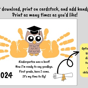 Kindergarten Graduation Handprint Art Poem, Kindergarten Graduation ...