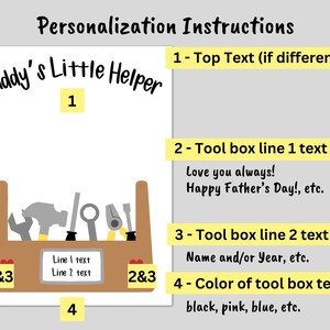 PERSONALIZED Dad Tool Handprint Art Gift, Daddy's Little Helper ...