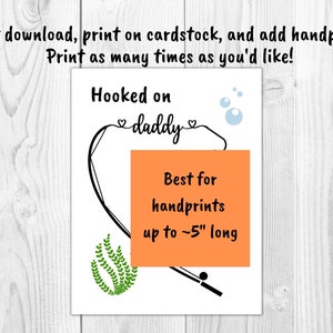 Hooked on Daddy Handprint, Father's Day Fishing Handprint, Dad ...