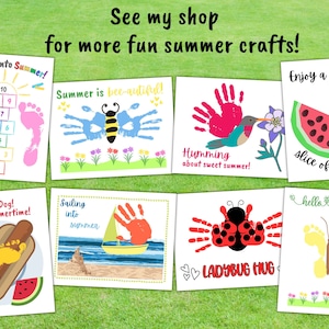 Summer Handprint Art Craft, Printable Summer Craft for Toddlers, Bee ...