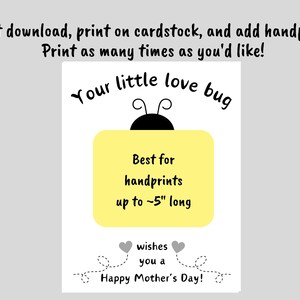 Love Bug Mother's Day Handprint Art Craft, Lady Bug Handprint Craft for ...