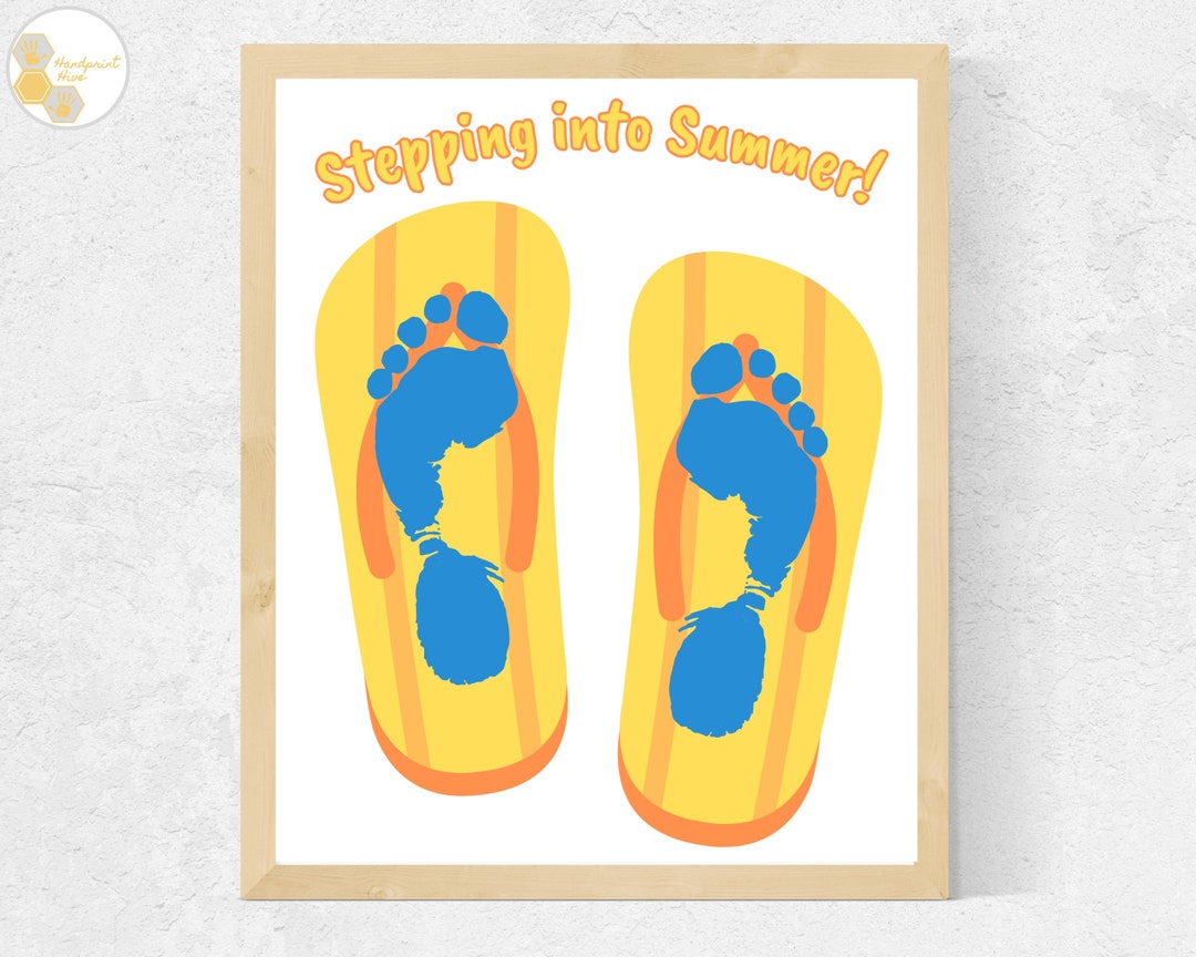 Summer Footprints Craft, Stepping Into Summer Craft for Toddlers Kids ...