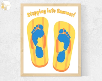 Stepping Into Summer Footprint Craft Printable Template. - Etsy