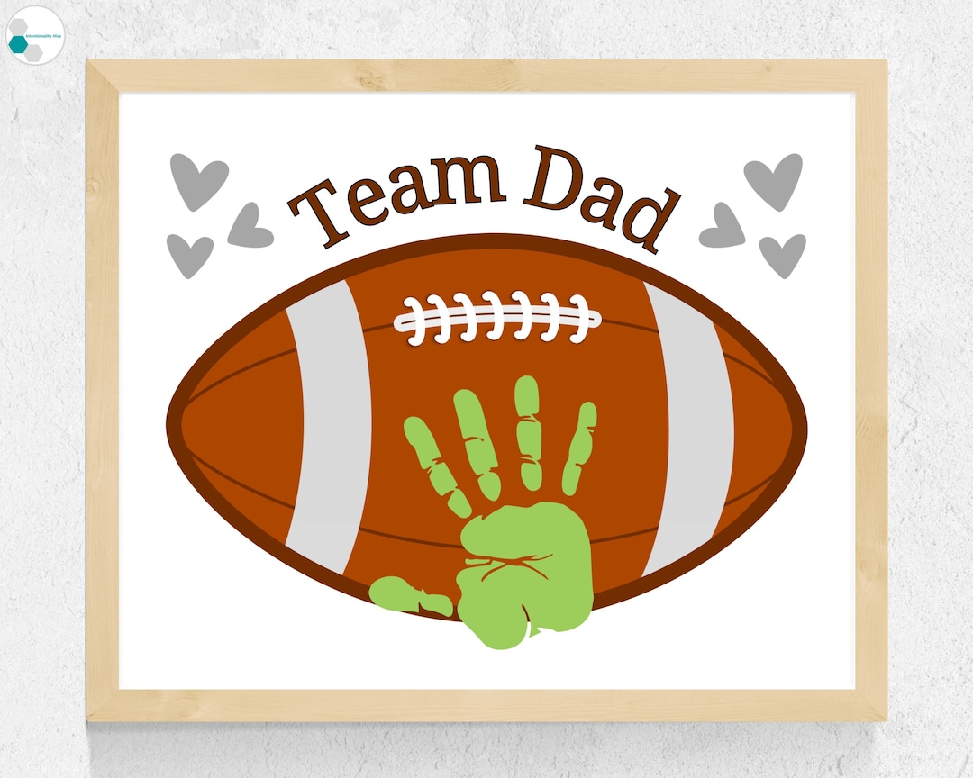 Dad Football Handprint Father's Day Gift From Toddler, Son, Daughter ...