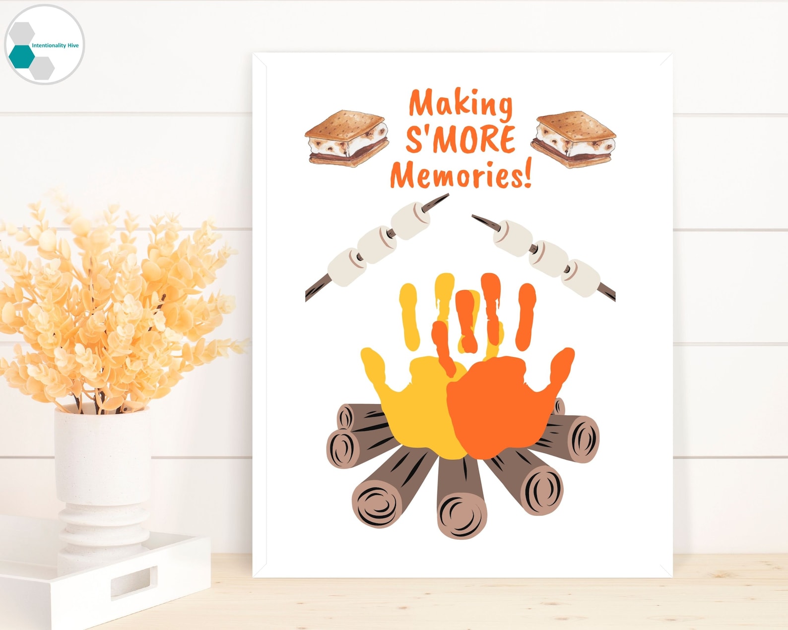 Campfire Handprint Art | Making Smore Memories Camping Craft for ...
