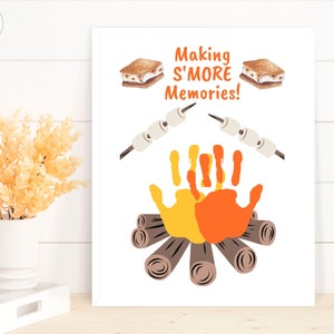 Campfire Handprint Art | Making Smore Memories Camping Craft for ...