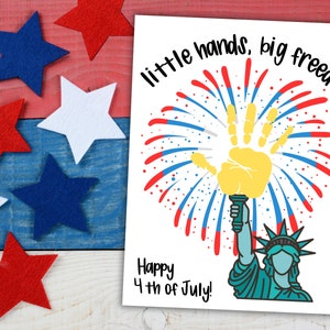 Freedom July 4th Handprint Art Statue of Liberty Craft, 4th of July ...