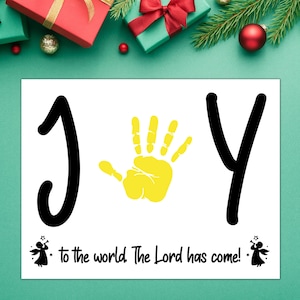 Joy Christmas Handprint Art Craft, Christian Handprint Craft Christmas ...