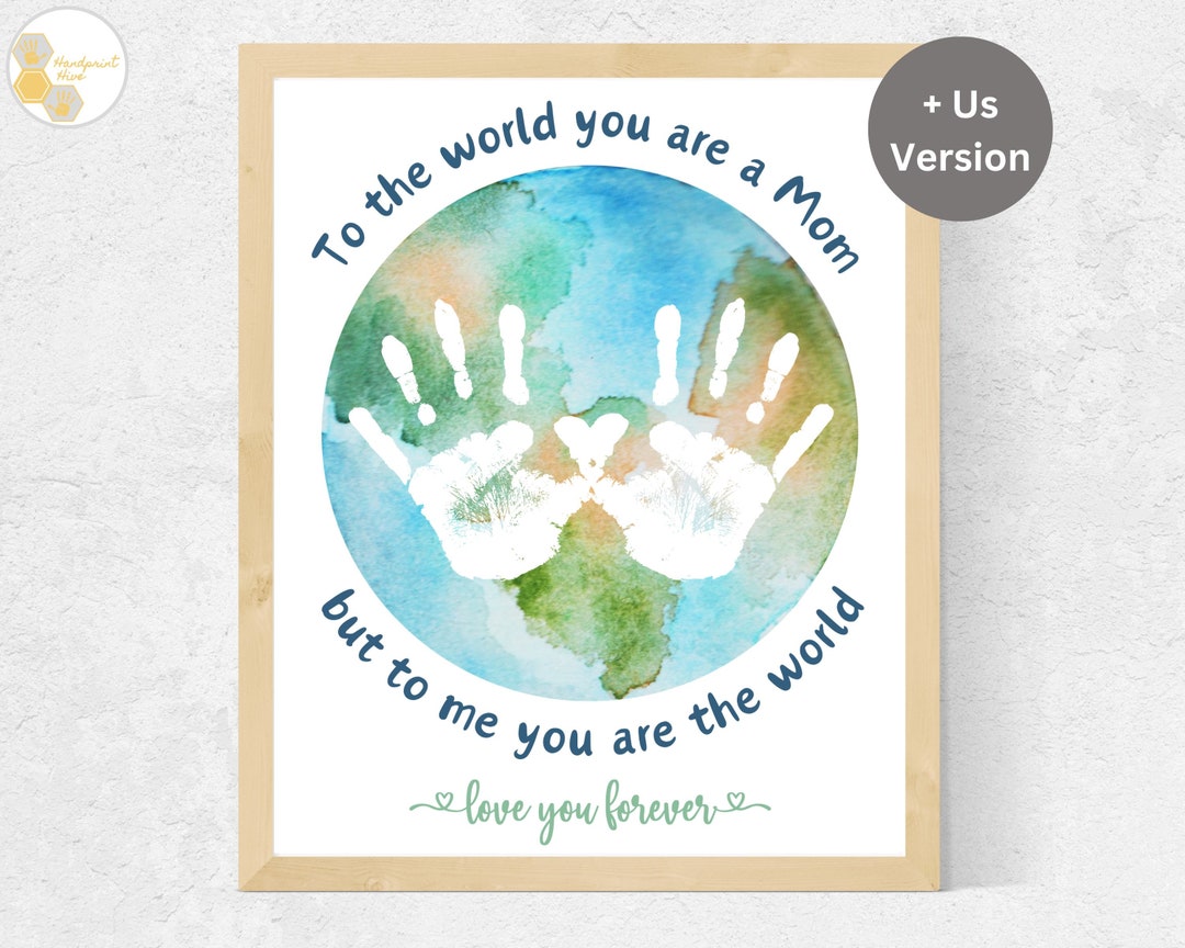 Mom Handprint Art Gift From Toddler Baby Kids, Mother's Day Handprint ...