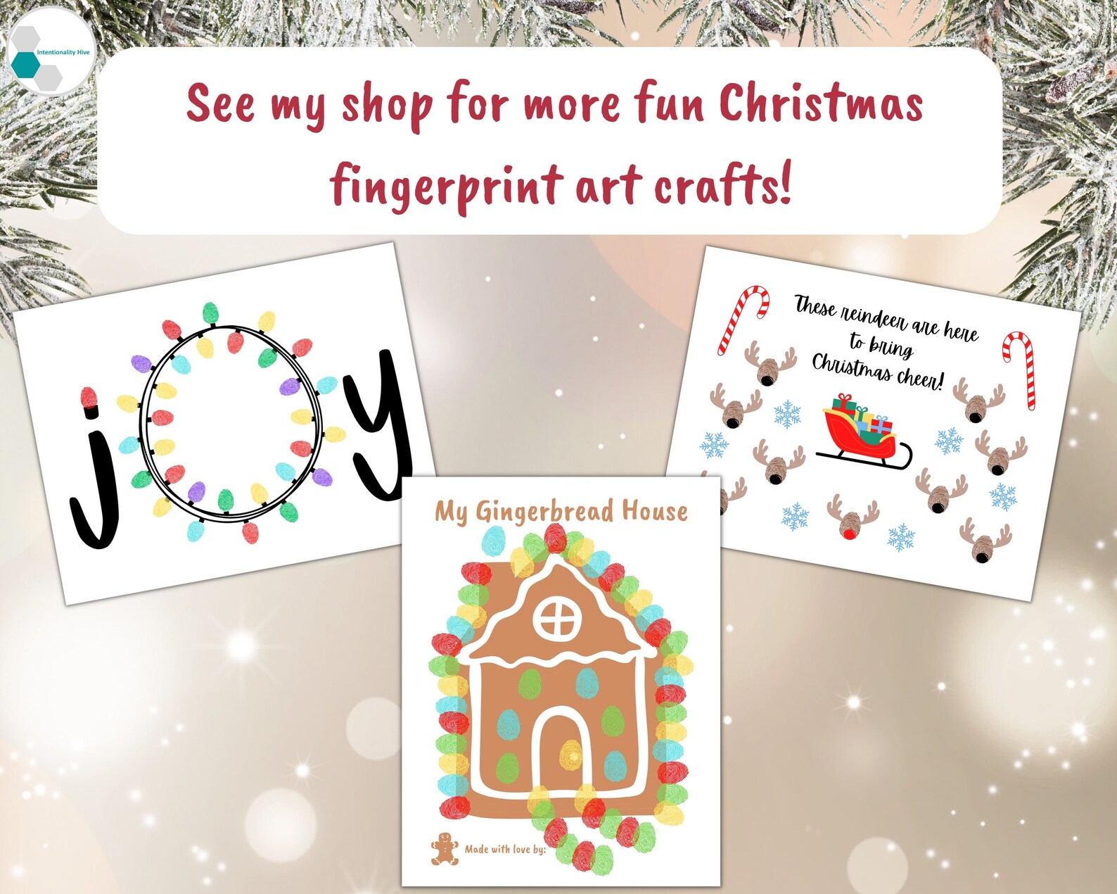 Joy Christmas Fingerprint Art Craft, Fingerprint Christmas Lights Craft ...