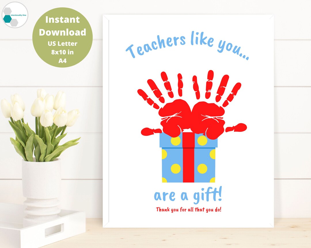 Preschool Teacher Appreciation Gift Handprint Teacher Appreciation Week ...