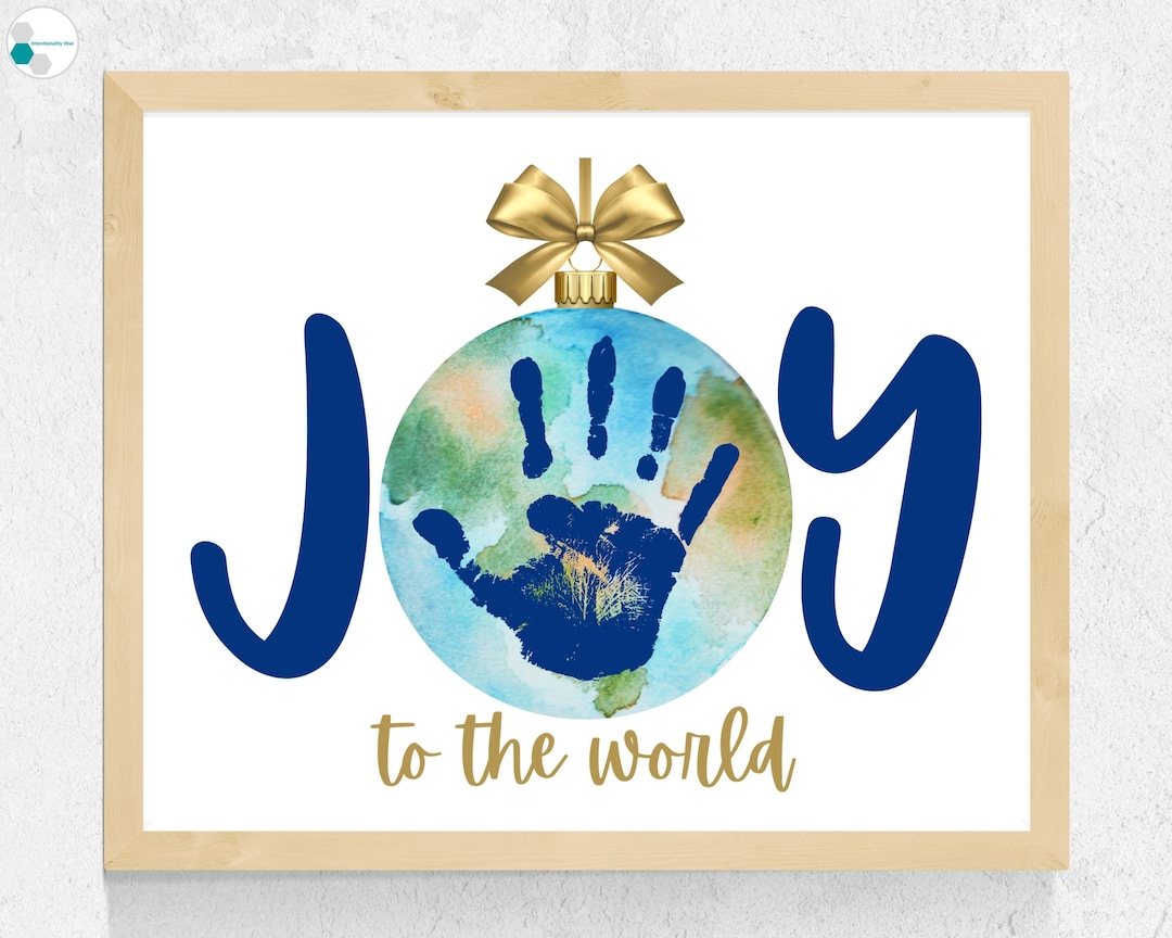 Joy to the World Handprint Craft, Joy Handprint Art, Ornament Holiday ...