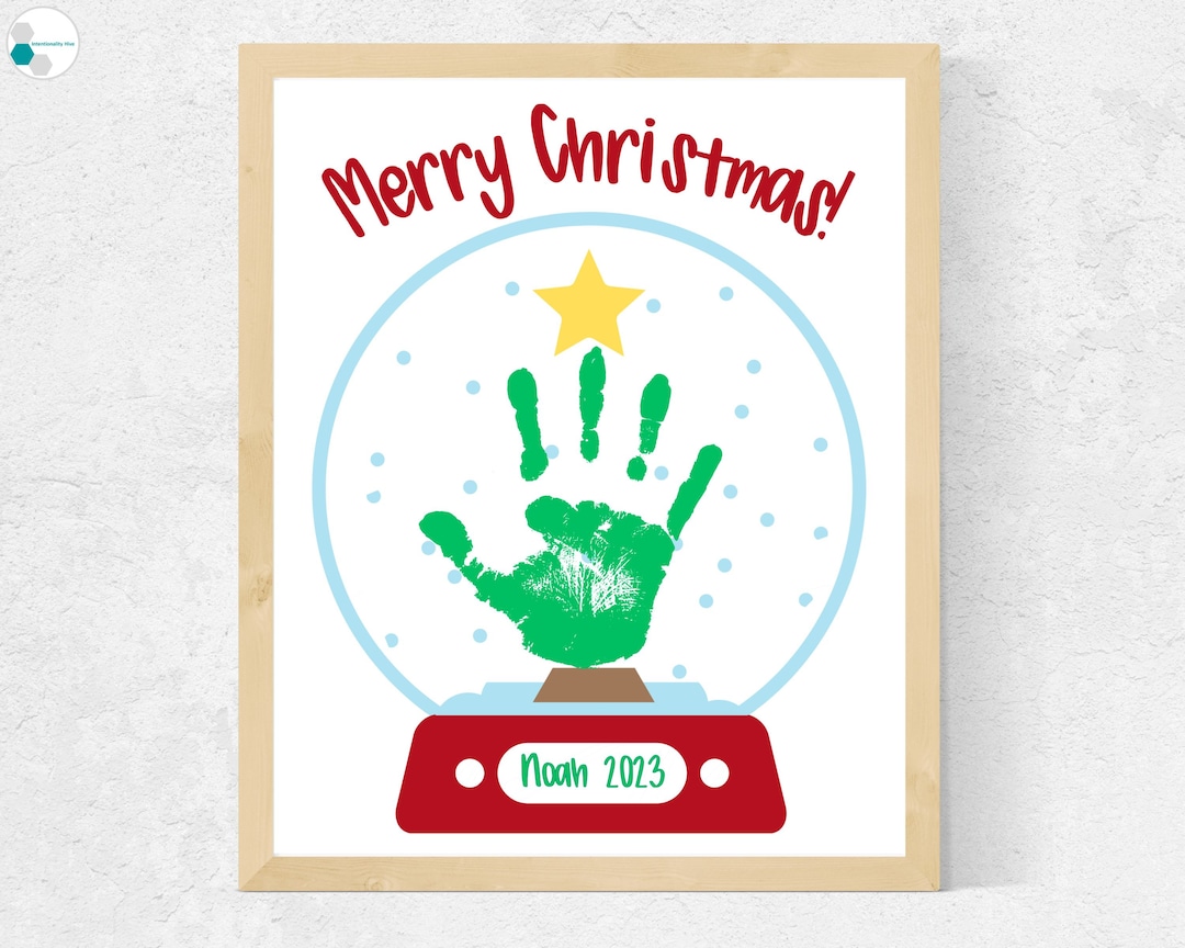 Christmas Snow Globe Handprint Craft, Christmas Handprint Art Craft for ...