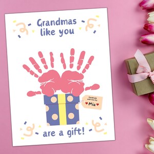 Grandma Handprint Gift Art, Mother's Day Handprint Grandma Craft From ...