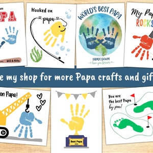 Hooked on Papa Handprint Art Gift, Papa Father's Day Craft, Papa ...