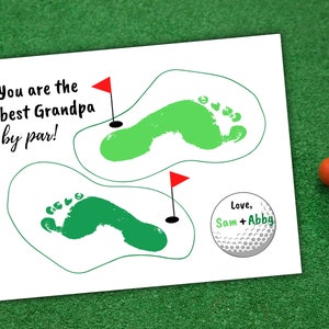 Best Grandpa by Par Footprint Art Craft Printable, Father's Day Grandpa ...
