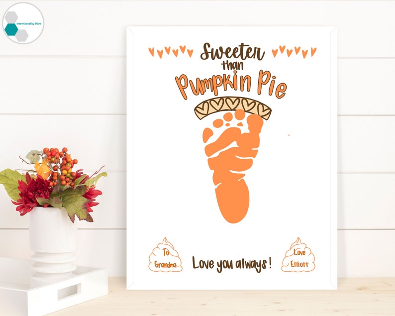 Pumpkin Pie Footprint Craft for Toddlers Baby Preschool, Fall Footprint ...