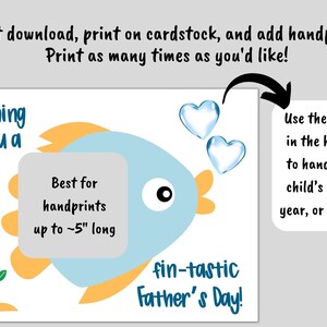 Fishing Father's Day Handprint Craft, Grandpa Papa Dad Daddy Handprint ...