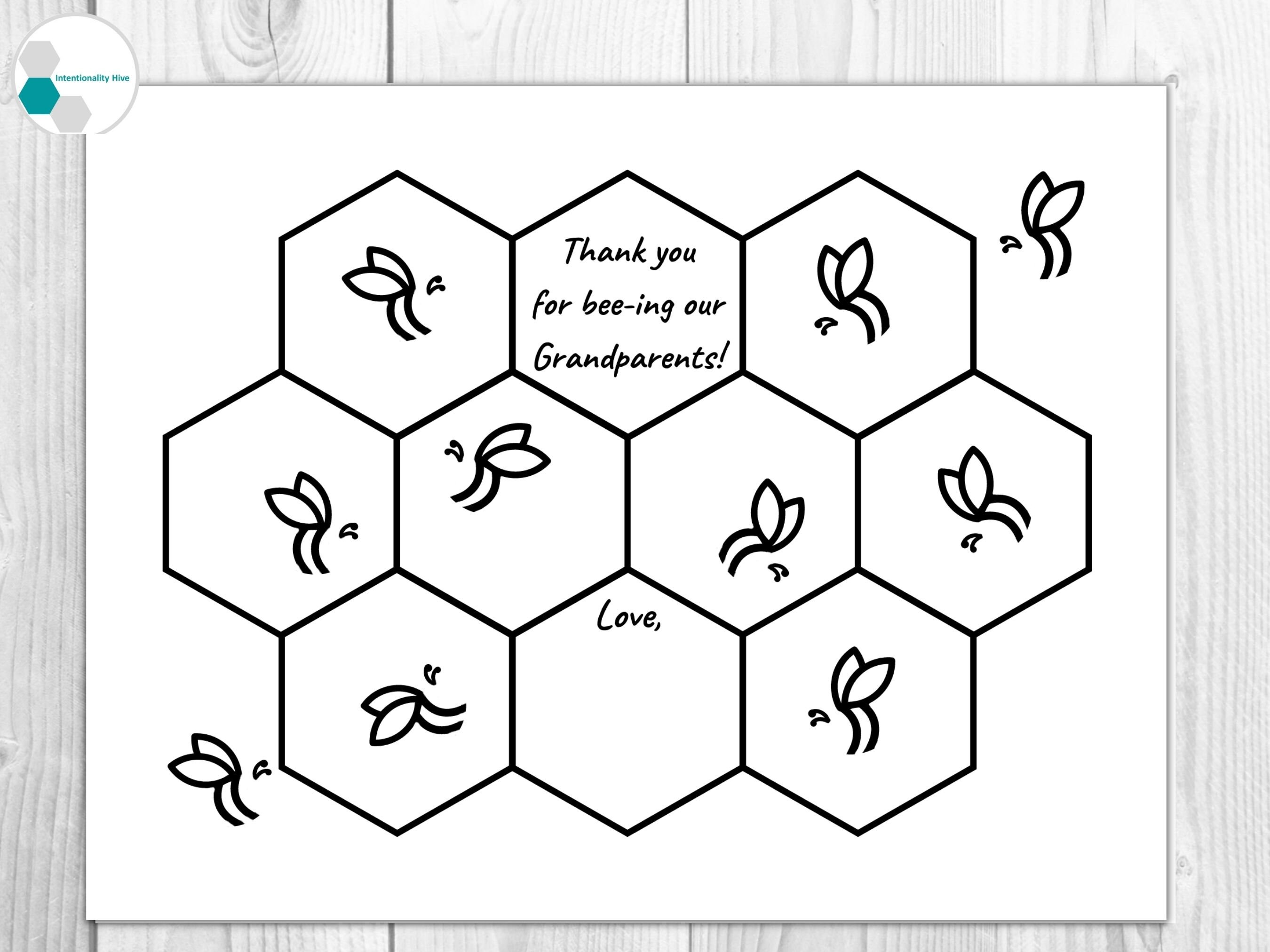 Bee Grandparents Day Craft for Kids / Siblings Printable - Etsy