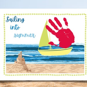 Summer Handprint Craft, Summer Craft for Toddlers Kids, Preschool Beach ...