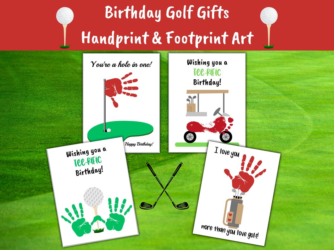 Golf Birthday Handprint Crafts, Dad Golf Gift From Baby Toddler Kids ...